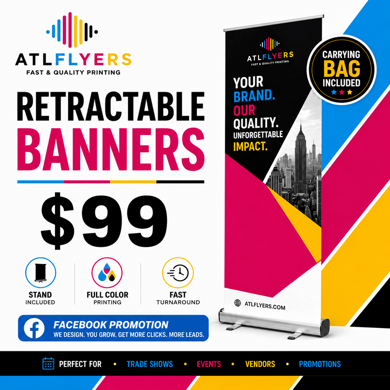 Facebook Promotion Premium Retractable Banner — $99 - ATL FLYERS ...